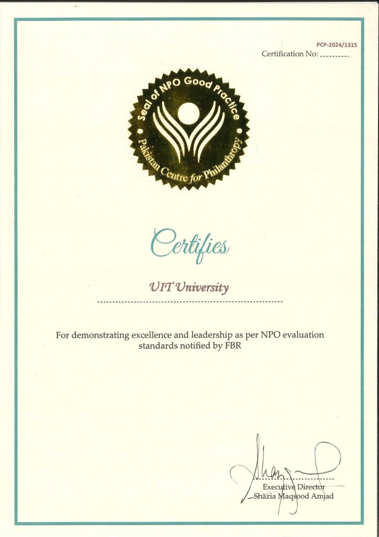 PCP Certificate – UIT University